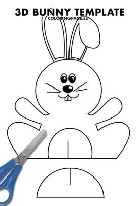 3D Easter Bunny Paper Decoration | Coloring Page