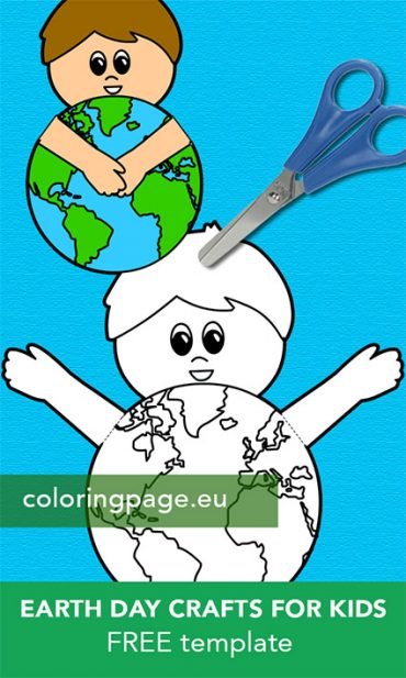 Earth Day Paper Craft for Kids | Coloring Page