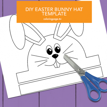 DIY Easter Bunny Hat template | Coloring Page
