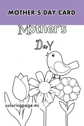 Mother's day card with flower | Coloring Page