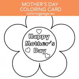 Happy Mother's Day coloring card | Coloring Page