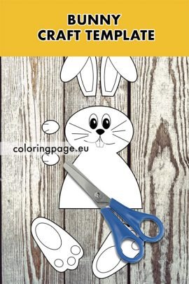 Spring Bunny Craft template | Coloring Page