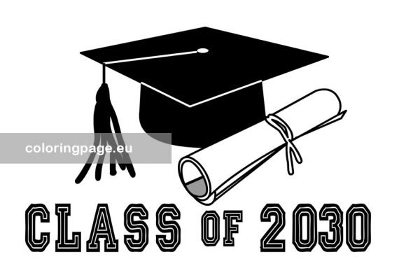 Class 2030 Future Kindergarten Graduates | Coloring Page