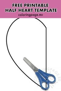 Printable Half Heart Template | Coloring Page