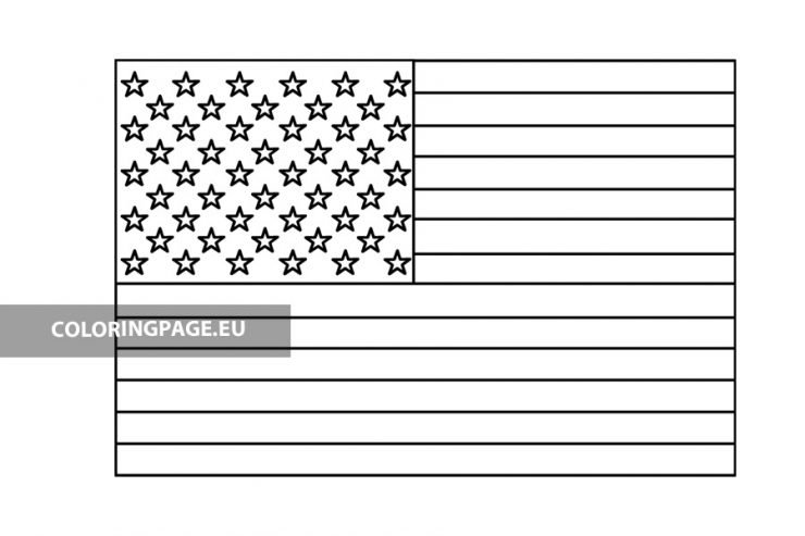 American Flag template | Coloring Page