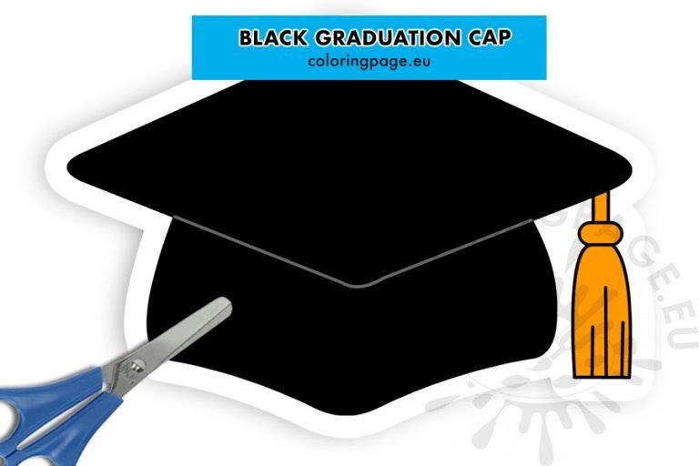 Black Graduation Cap free | Coloring Page