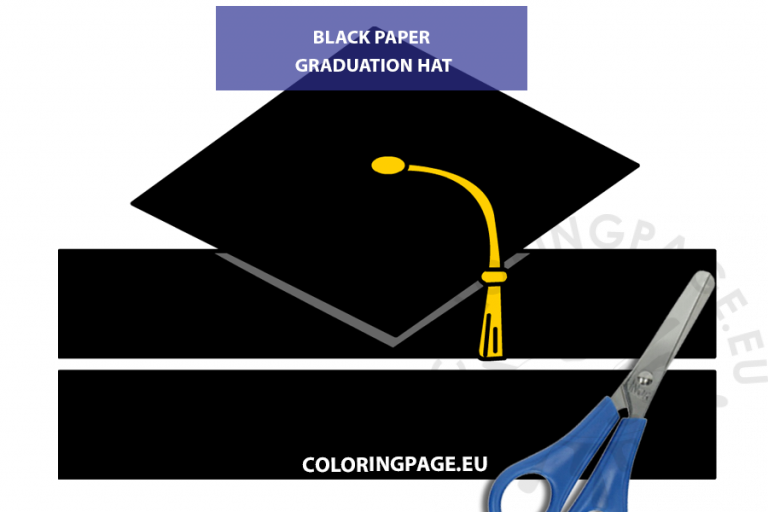 Free Black Paper graduation hat | Coloring Page