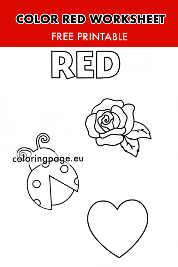 Printable Color Red Worksheet | Coloring Page
