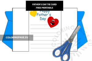 Father's day tie card printable | Coloring Page
