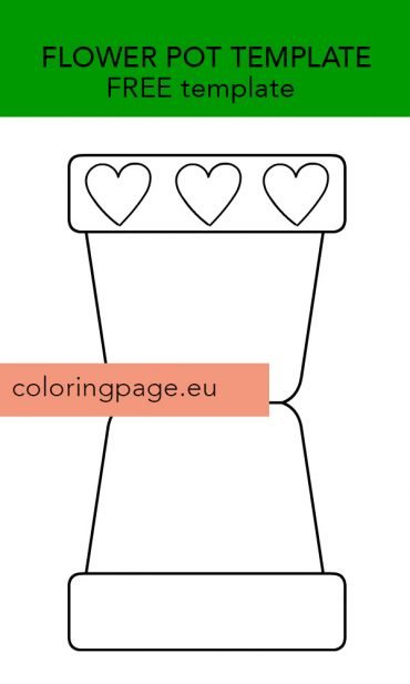 Flower Pot template free | Coloring Page