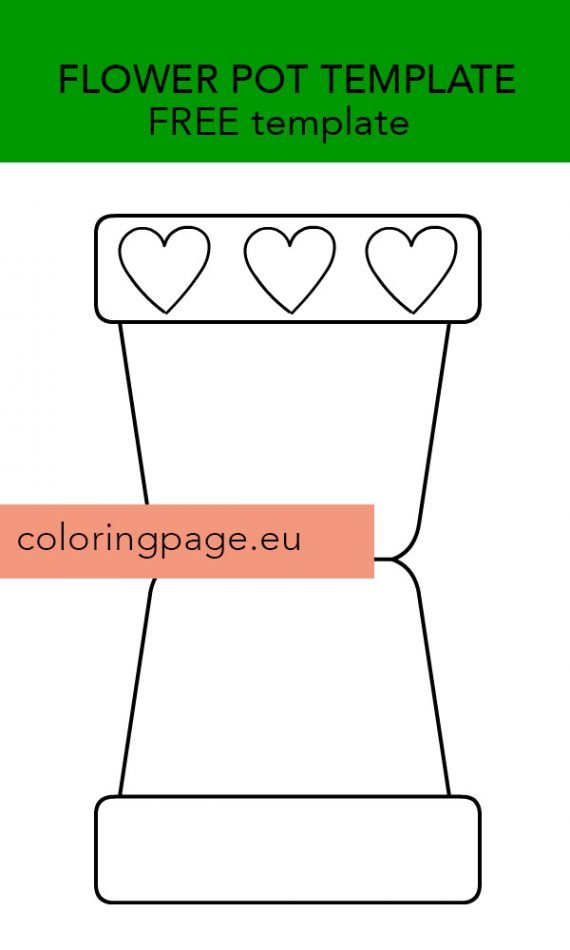 Flower Pot Template Free Coloring Page
