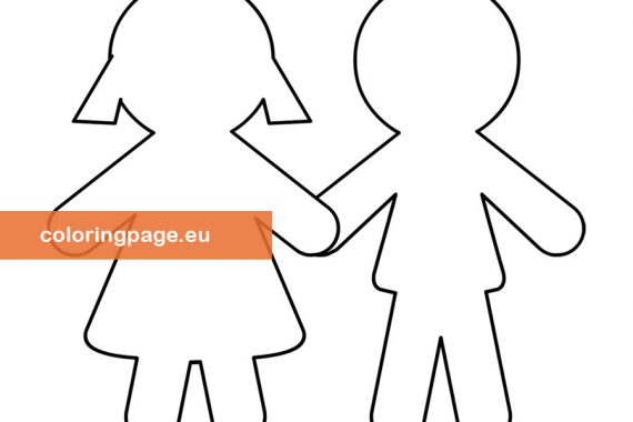 Girl and Boy template – Coloring Page