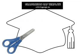 Printable graduation cap template | Coloring Page
