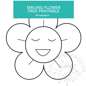 Smiling flower printable | Coloring Page