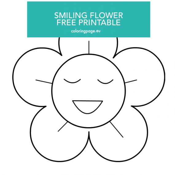 Smiling flower printable | Coloring Page