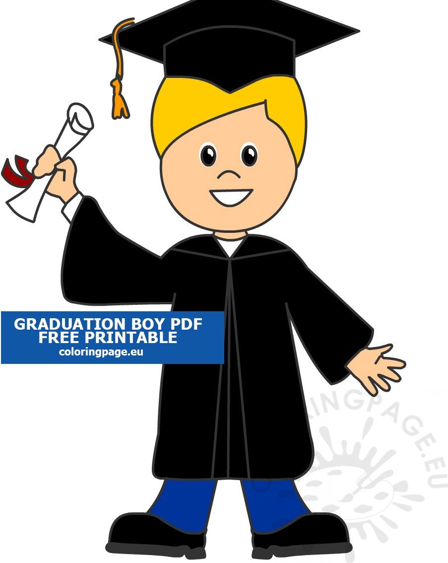 Graduation boy PDF | Coloring Page