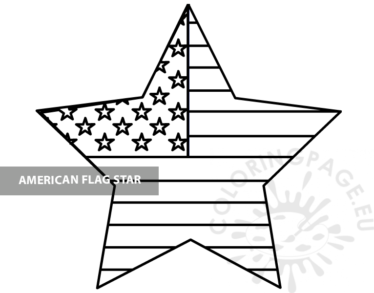 American Flag Star Template Pdf Coloring Page