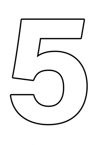 Number 5 Template Coloring Page Number 5 Template Coloring Page