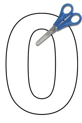 Cut out number 0 | Coloring Page