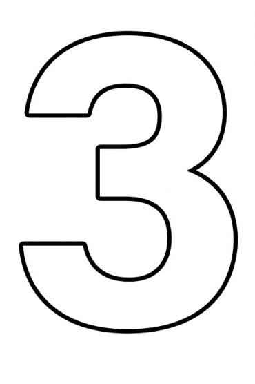 Printable Number three outline | Coloring Page