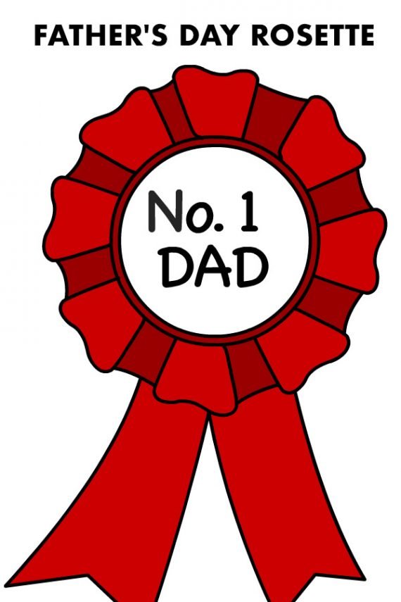 Free Red Father's day rosette | Coloring Page
