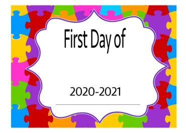 First Day of School Sign 2020-2021 | Coloring Page