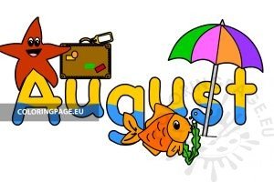 Free printable Month of August | Coloring Page