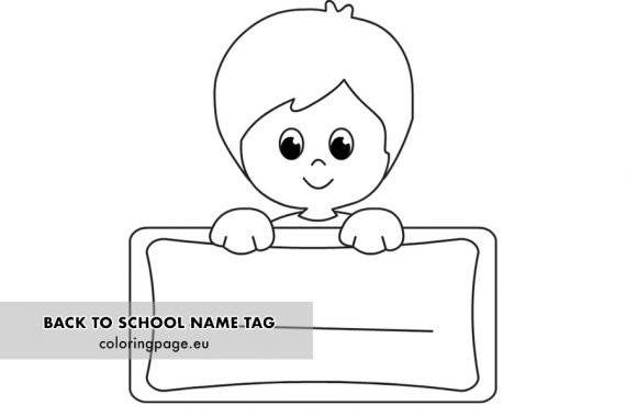 Printable Boy school label | Coloring Page