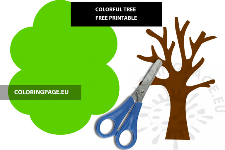 Colorful tree to cut out | Coloring Page