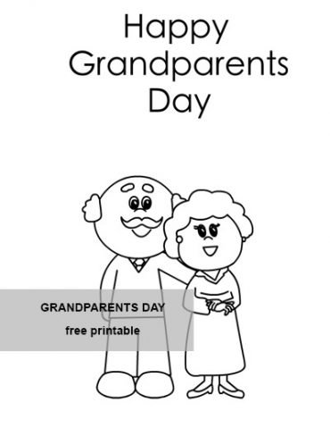 Grandparents day - Grandfather and grandmother | Coloring Page