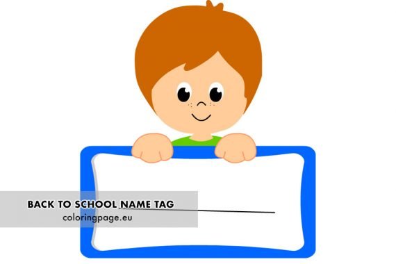 Back to School Name Tag for boy | Coloring Page