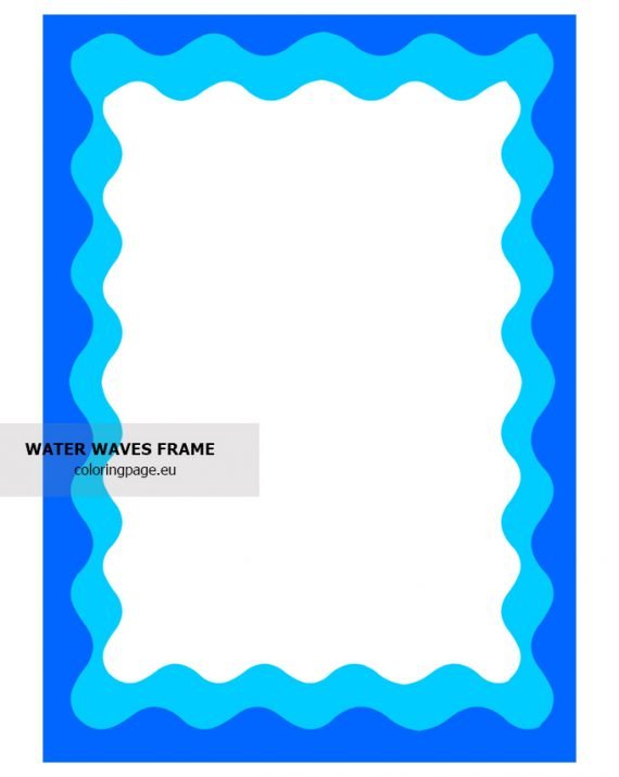 Free printable Water Waves Frame | Coloring Page