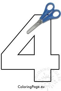 Number four outline | Coloring Page