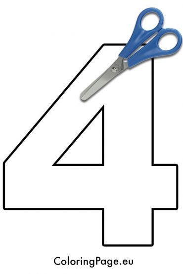 Number four outline | Coloring Page