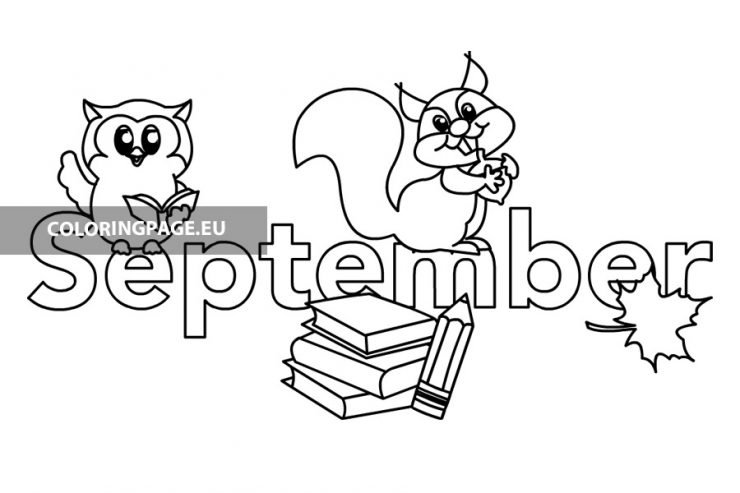 Text Month September | Coloring Page