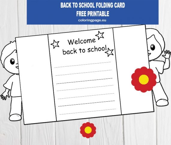 Free Printable Back to school card | Coloring Page