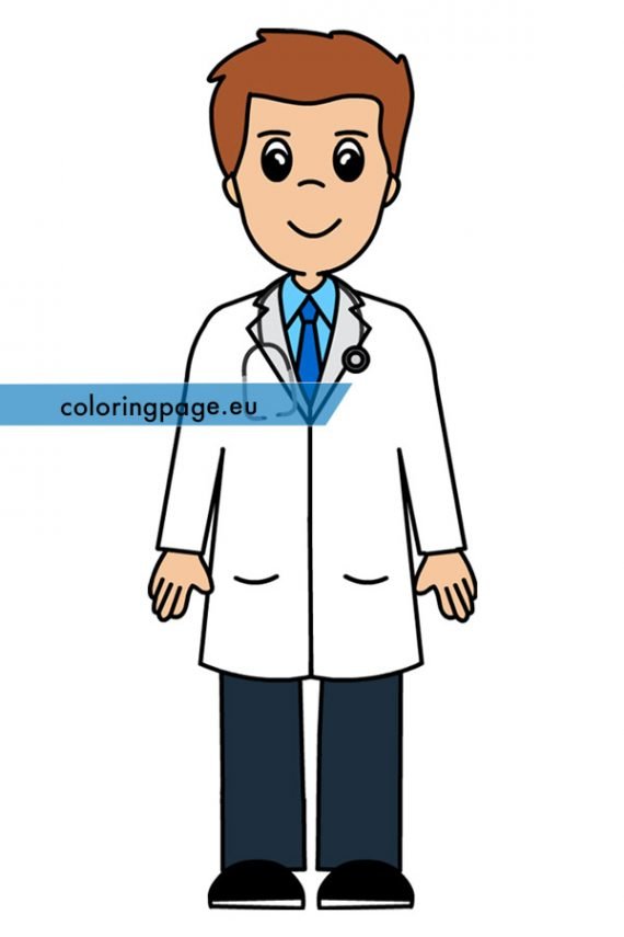 Cartoon Boy doctor picture | Coloring Page