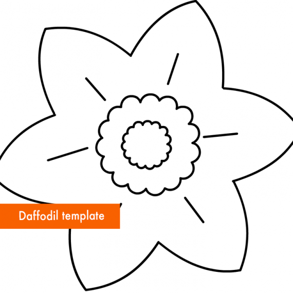 Daffodil flower template | Coloring Page