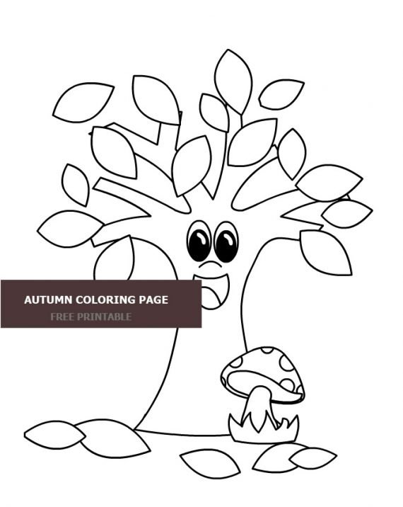 Free Autumn fall tree | Coloring Page