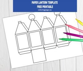 Free Paper Lantern Template | Coloring Page