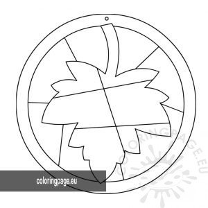 Stained Glass Autumn Leaf template | Coloring Page