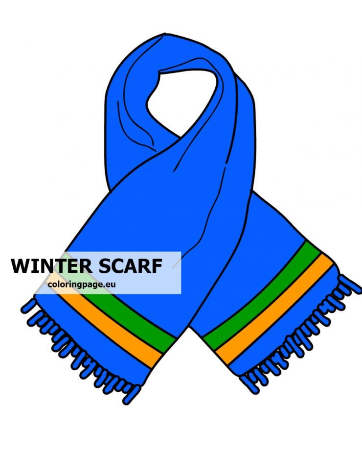 Free Printable Striped winter scarf | Coloring Page