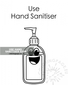 Printable Hand Sanitiser Sign pdf | Coloring Page