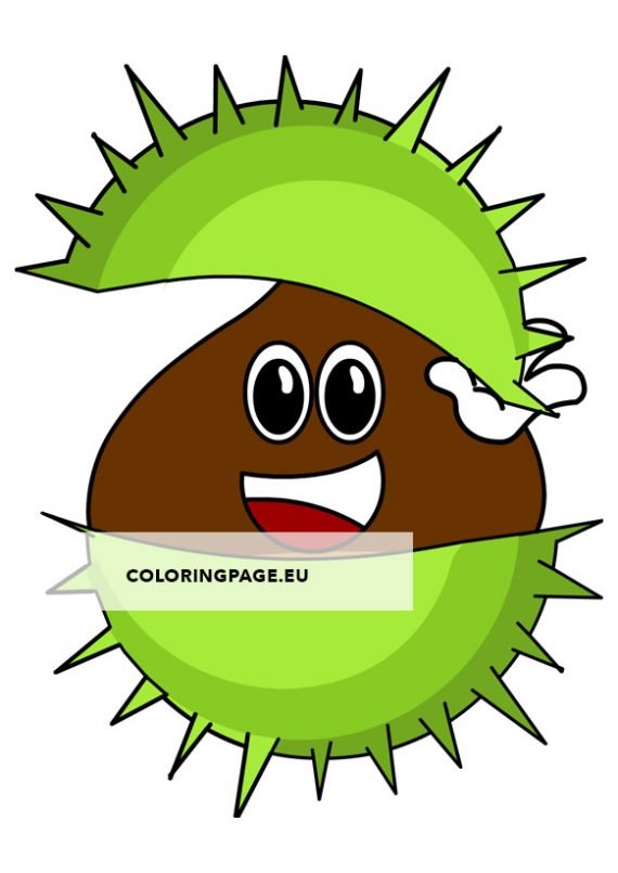 Chestnuts in thorny shell printable | Coloring Page