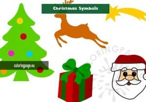 Christmas Colorful Traditional Symbols | Coloring Page