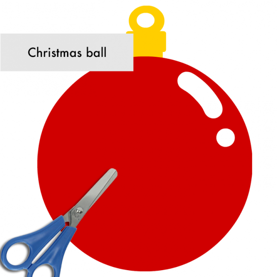 Colorful red Christmas ball | Coloring Page