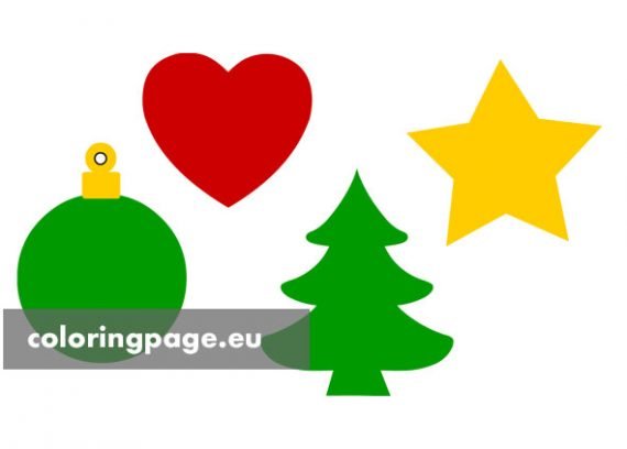 Free printable Set of Christmas decorations | Coloring Page