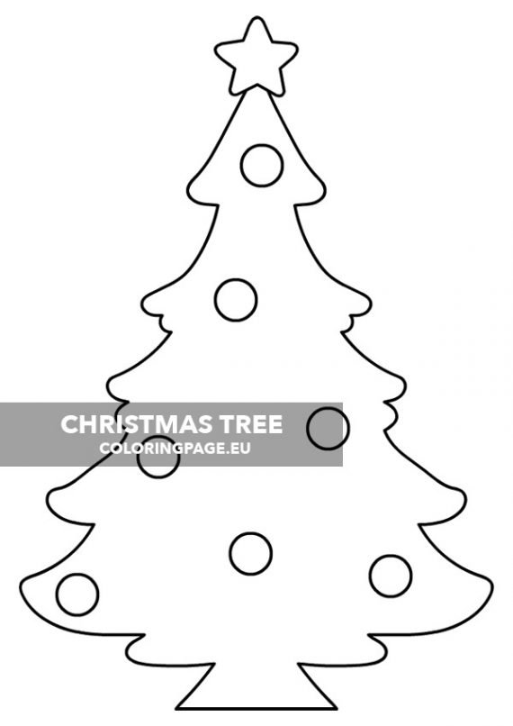 Christmas Tree Template Shape | Coloring Page