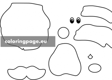 Santa Claus face craft template | Coloring Page