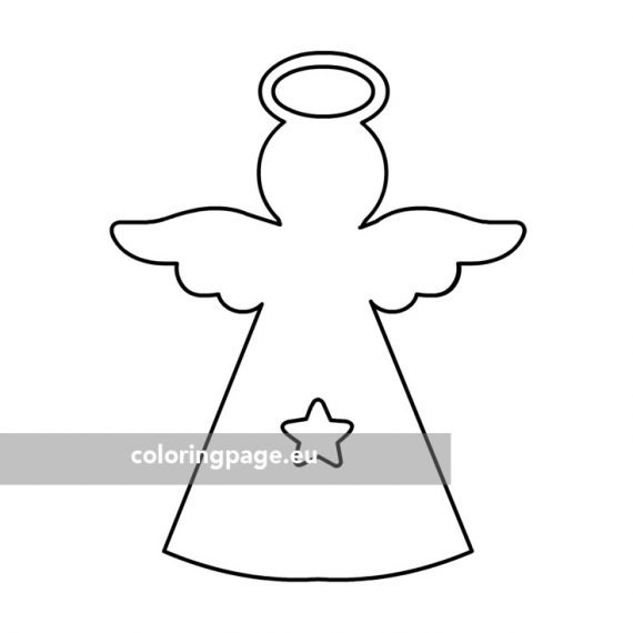 Christmas angel with star with star shape | Coloring Page